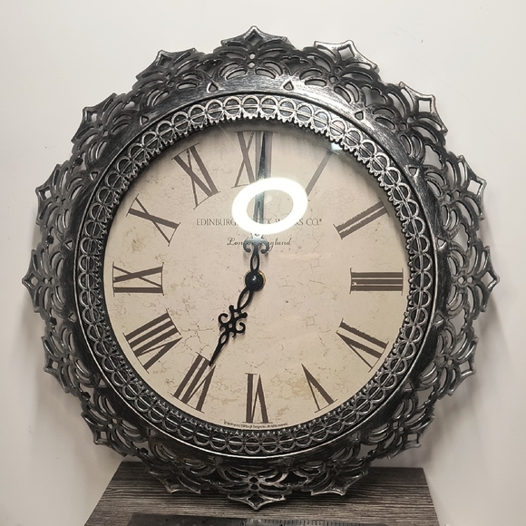 Edinburgh | Wall Decor | Edinburgh Clocks Co Ornate Black And Silver ...